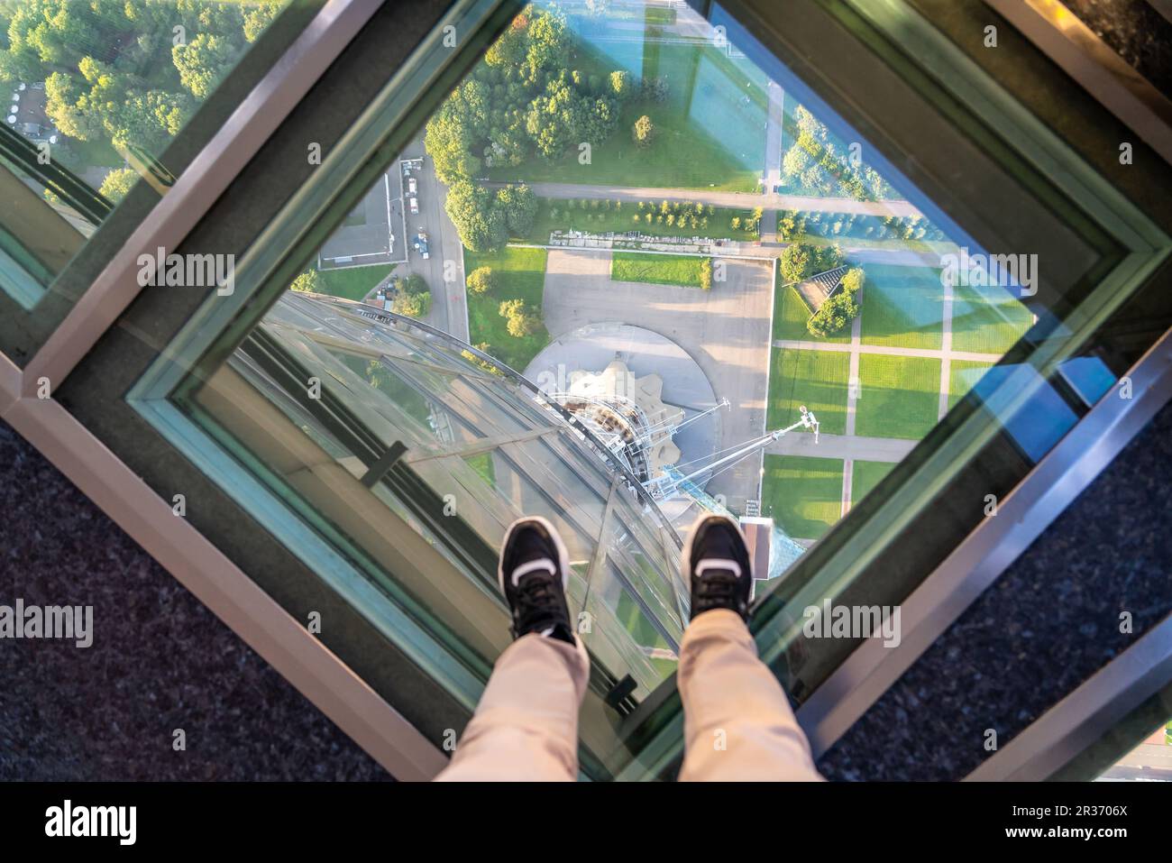 Female feet on glass floor at the Ostankino tower in Moscow, Russia Stock Photo - Alamy