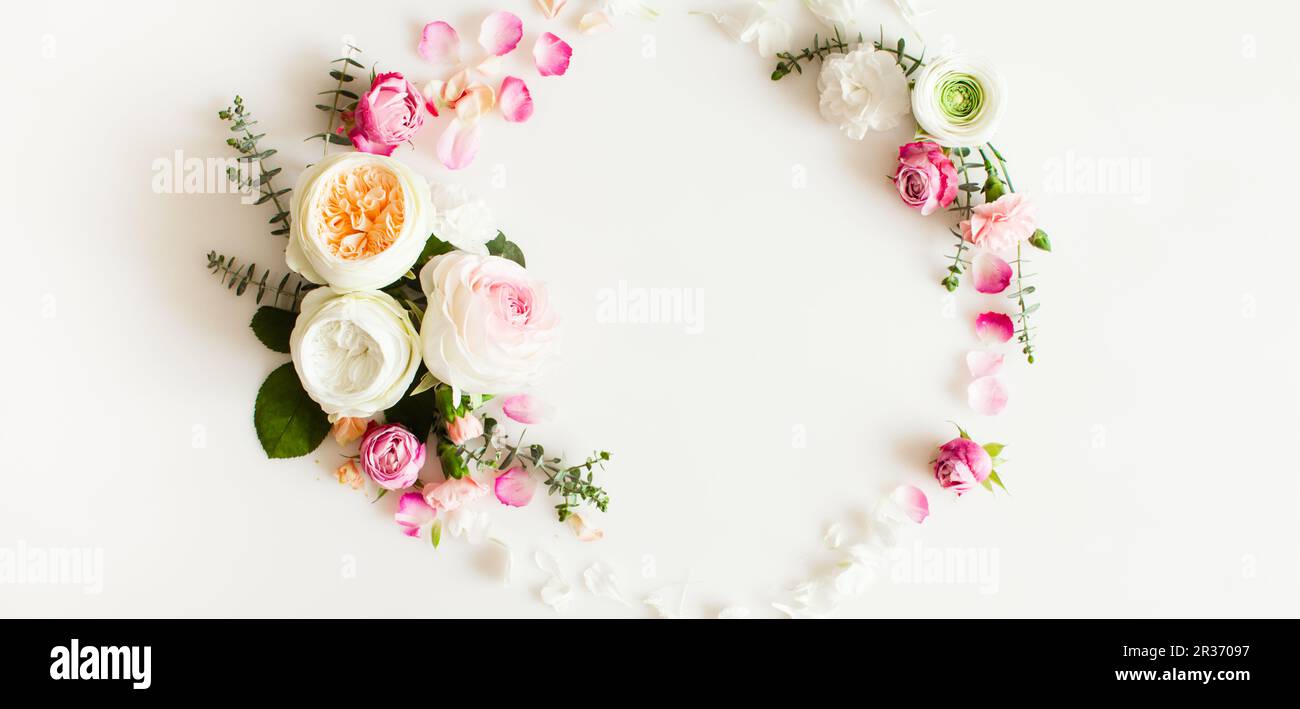 Floral wedding frame Stock Photo - Alamy