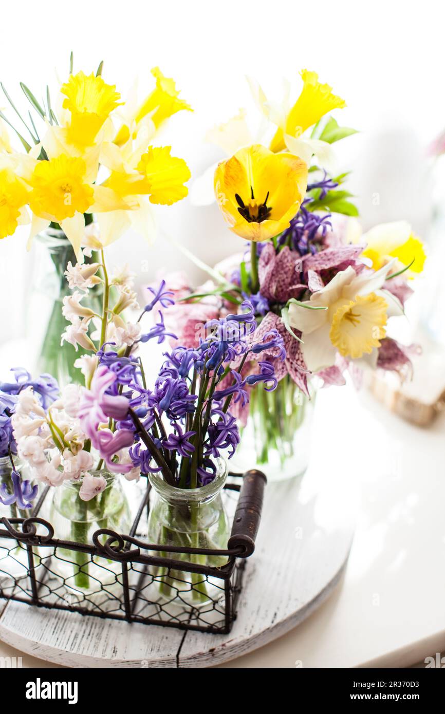 Spring flowers decorations Stock Photo - Alamy