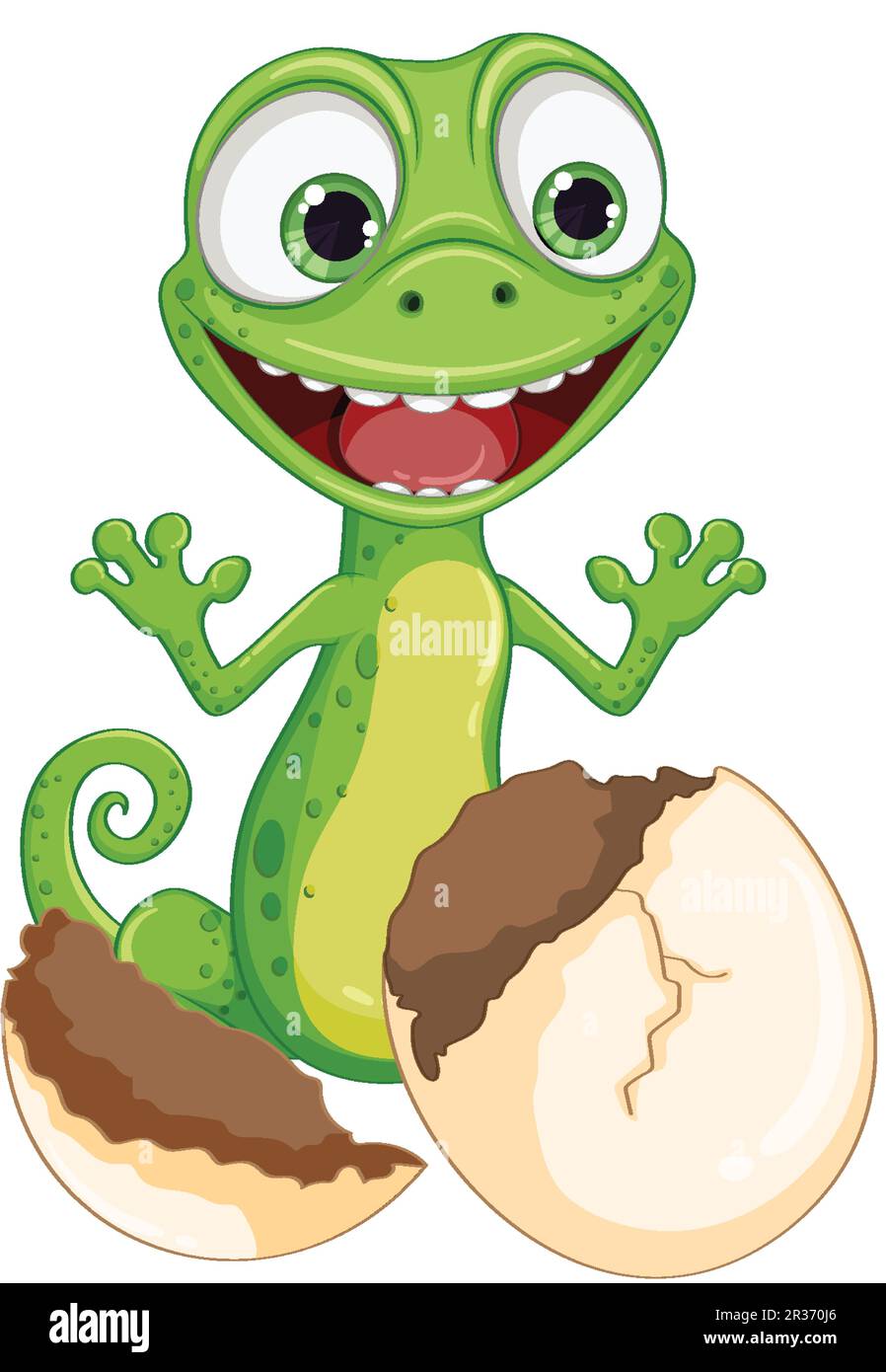 Funny Lizard Hatching From Egg illustration Stock Vector Image & Art ...