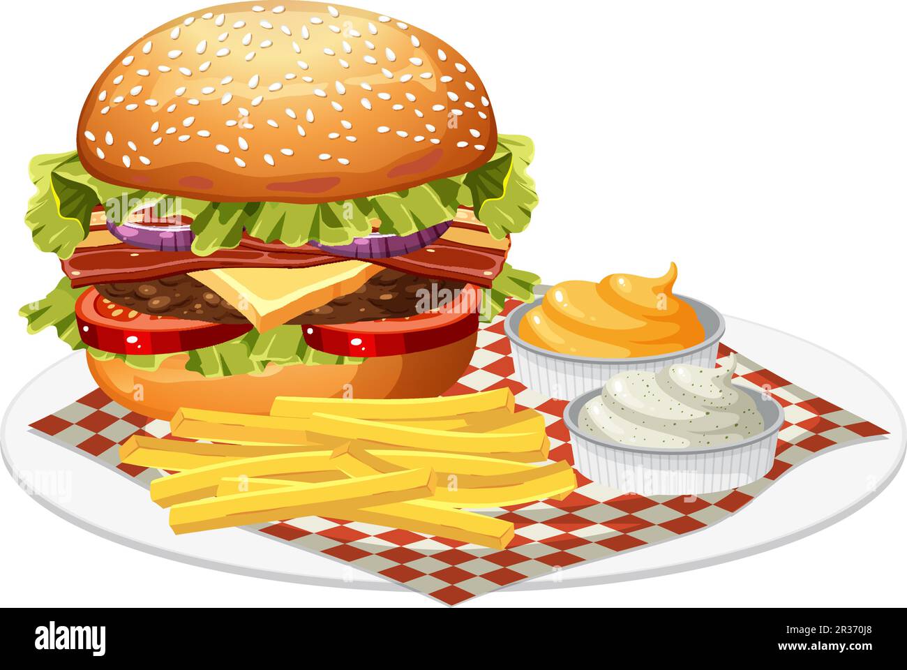Isolated delicious hamburger cartoon illustration Stock Vector Image ...