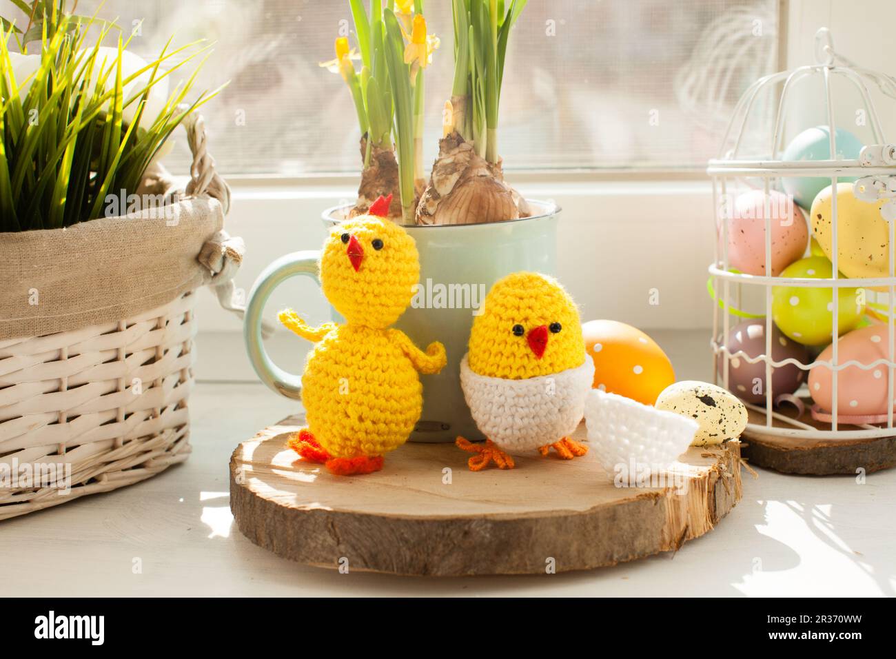 Easter textile basket Stock Photo - Alamy