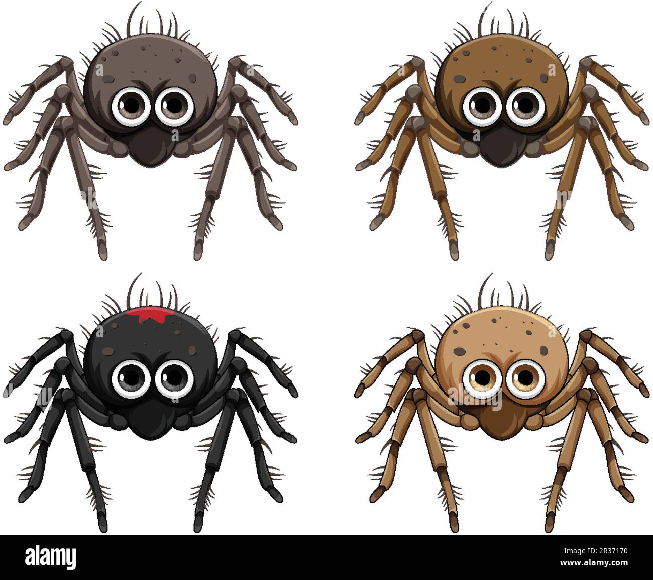 Set of spider cartoon isolated illustration Stock Vector Image & Art ...