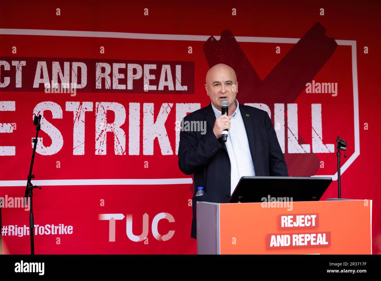 London, UK. 22nd May, 2023. Mick Lynch, the General Secretary of the ...