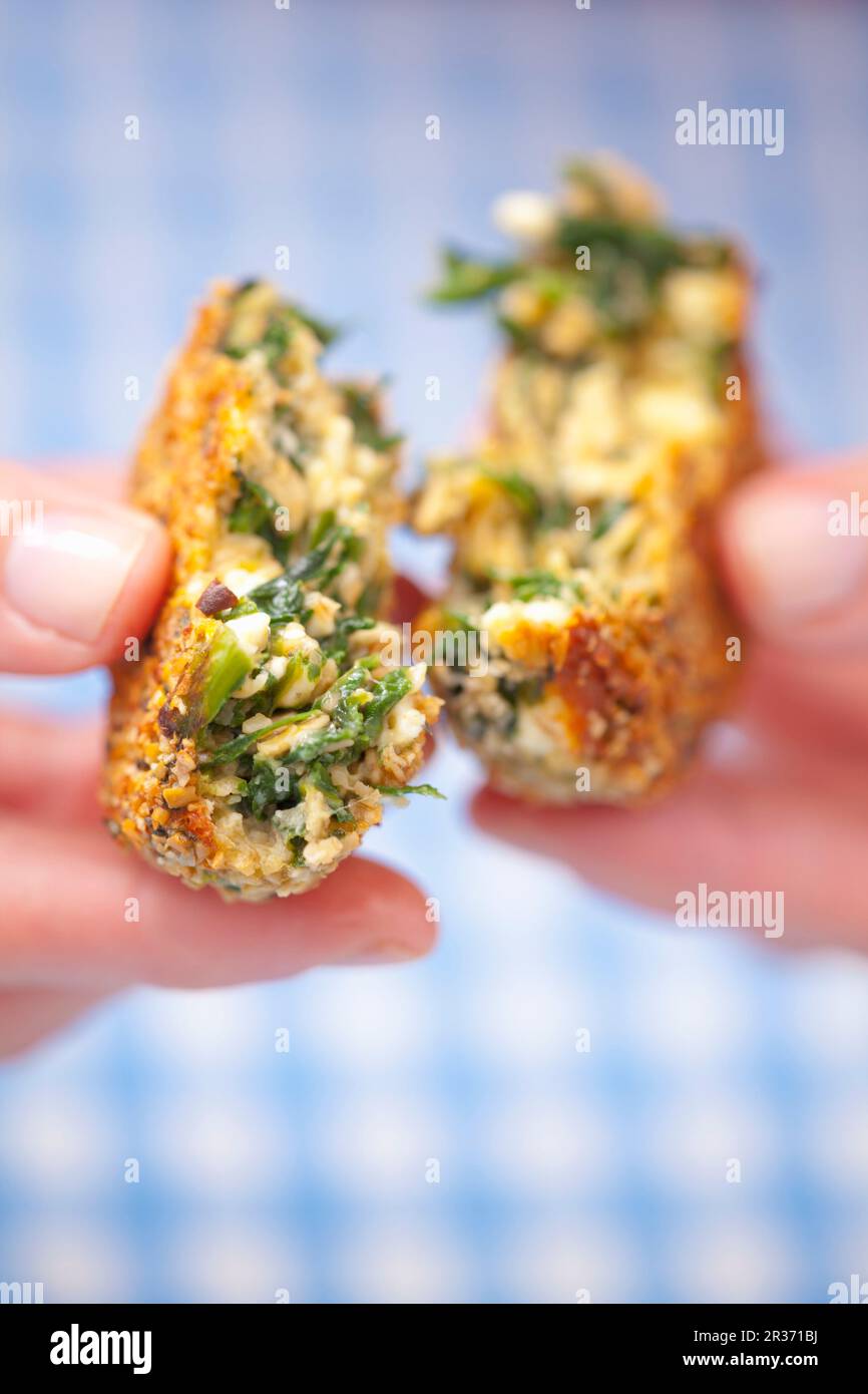 Oatmeal fritters with herbs Stock Photo - Alamy