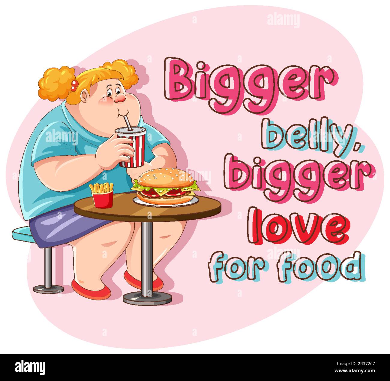 Bigger belly bigger love for food icon illustration Stock Vector Image ...