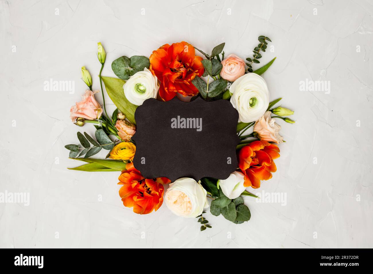Floral layout with copy space Stock Photo - Alamy