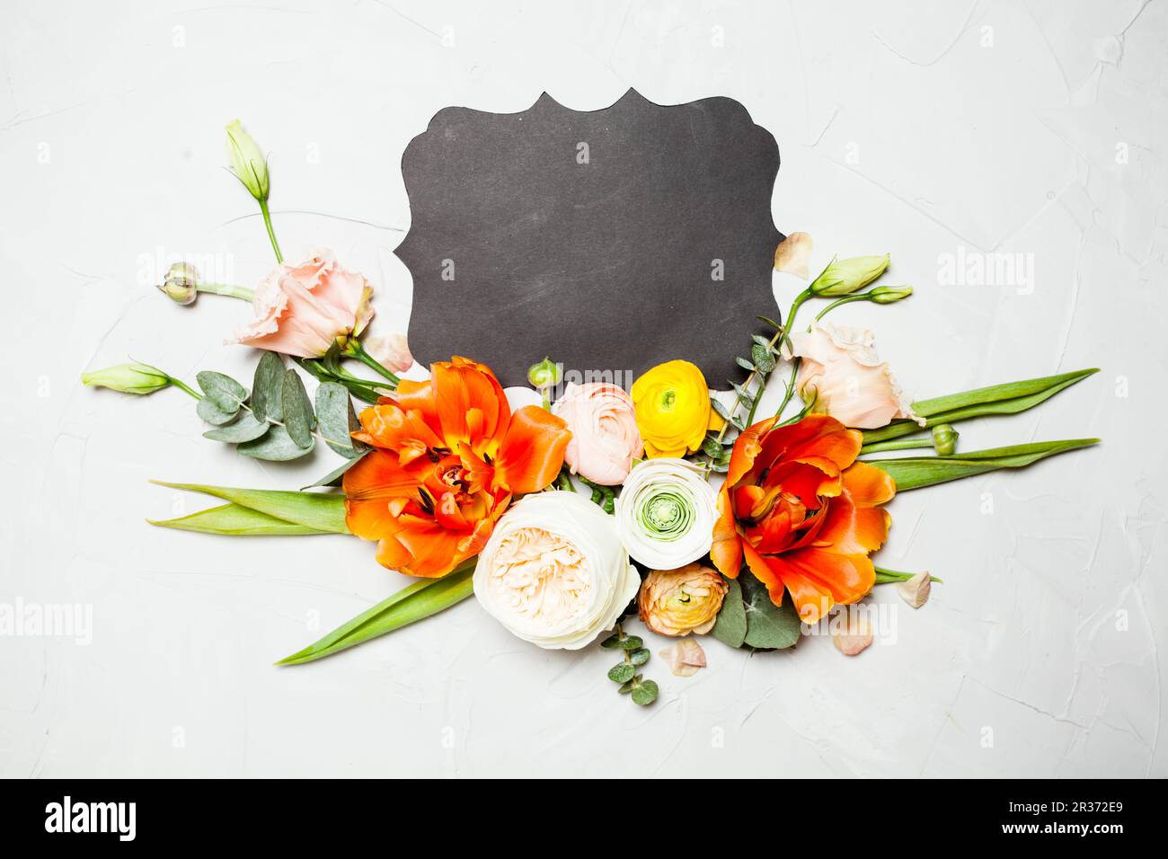 Floral layout with copy space Stock Photo - Alamy