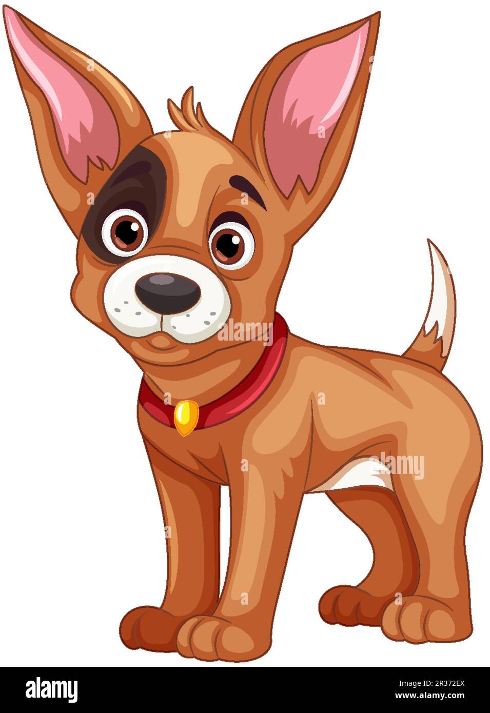 Cute dog cartoon character standing illustration Stock Vector Image ...