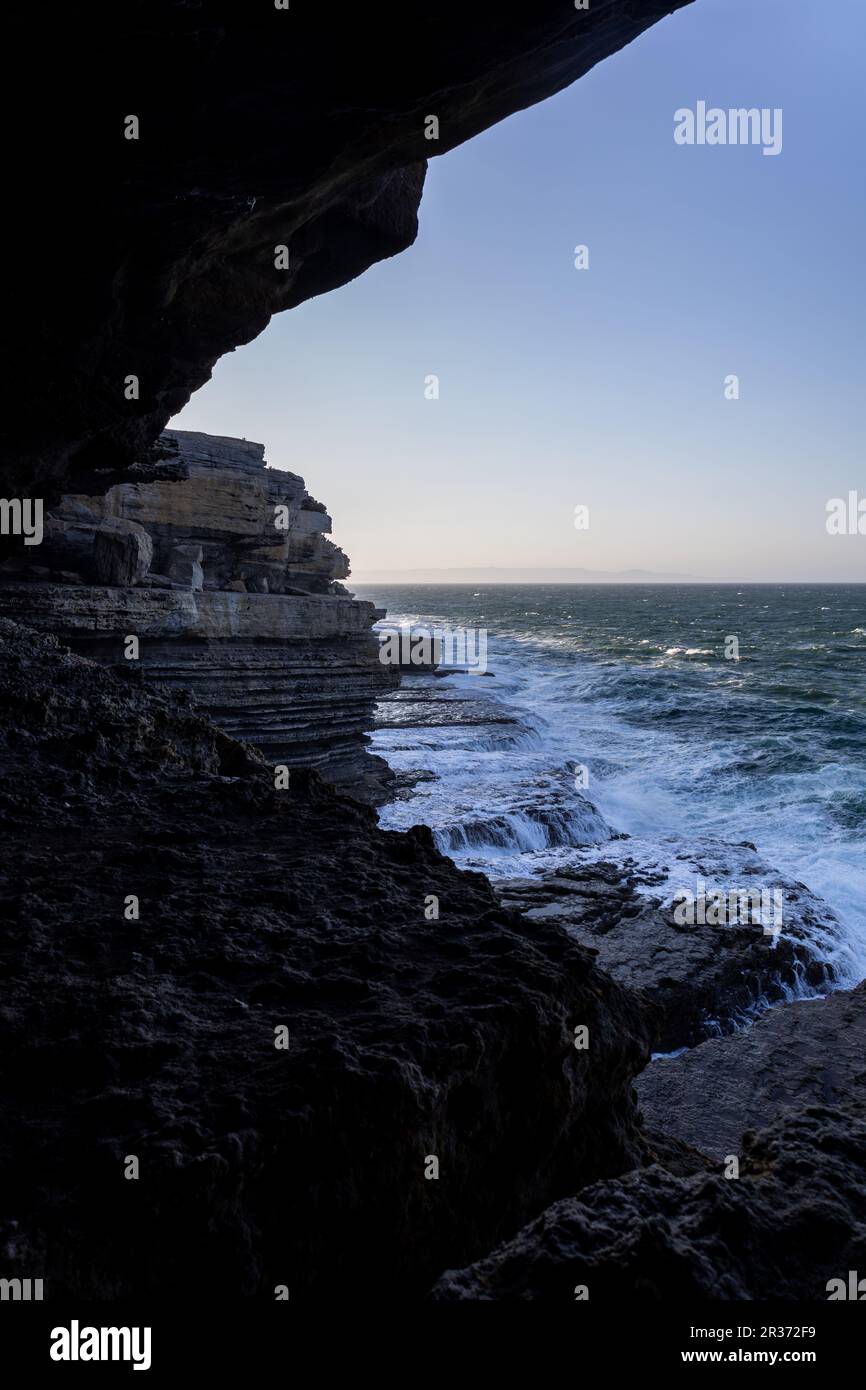 Endless Cliffside with Sunset Stock Photo - Alamy