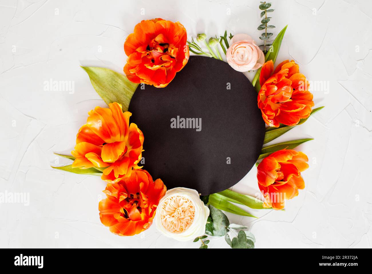 Floral layout with copy space Stock Photo - Alamy