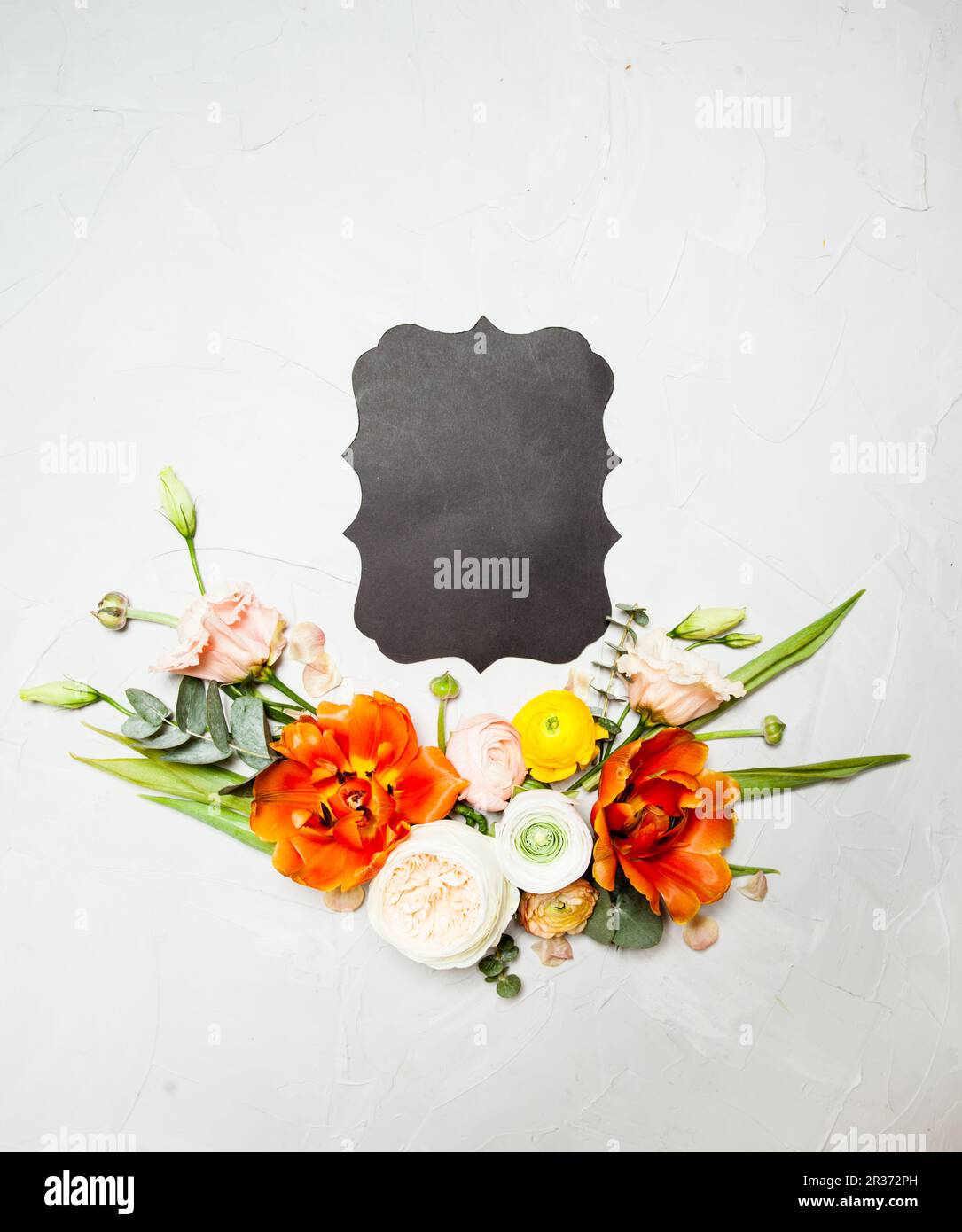 Floral layout with copy space Stock Photo - Alamy