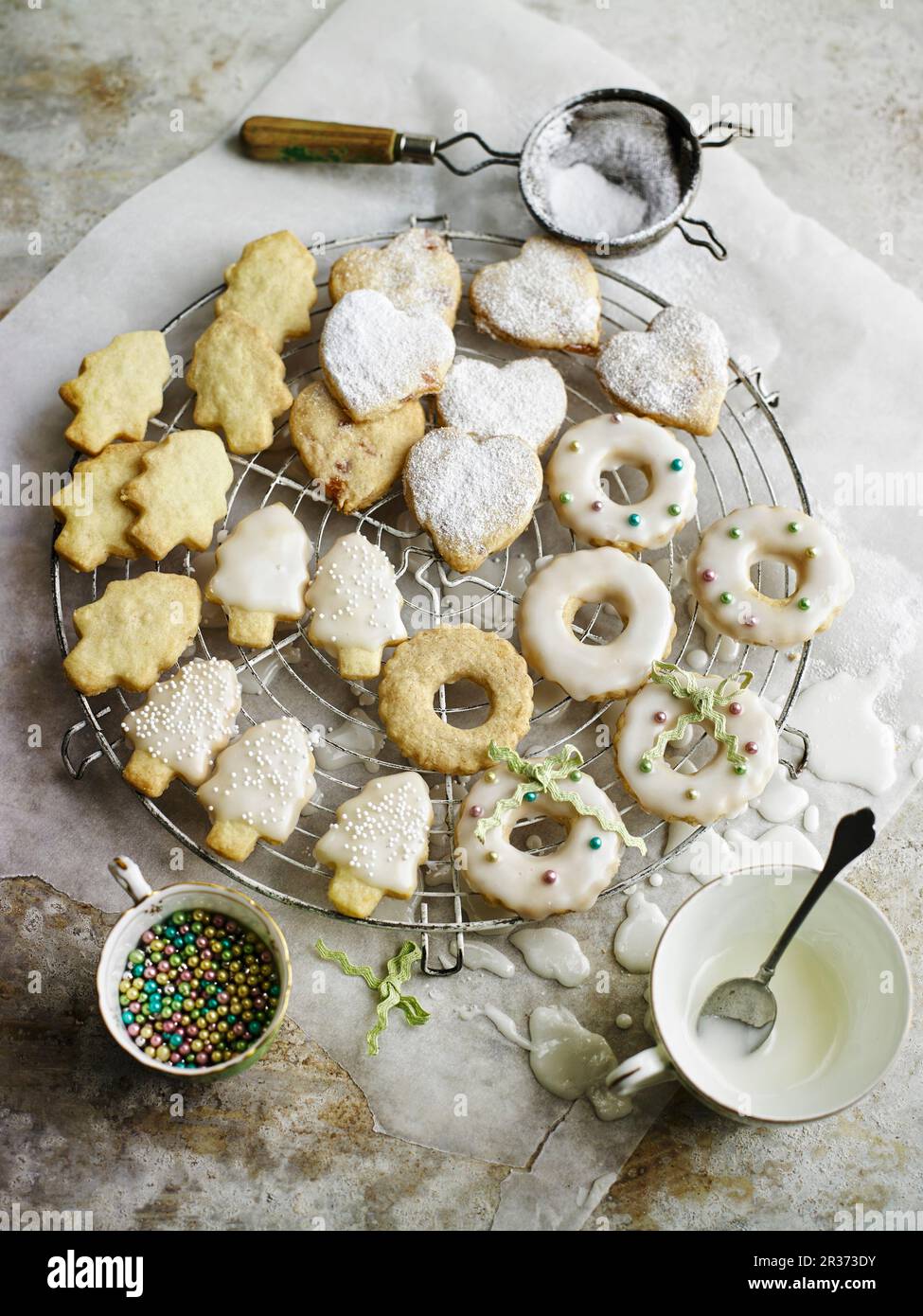 Christmas Shortbread Biscuits Stock Photo Alamy