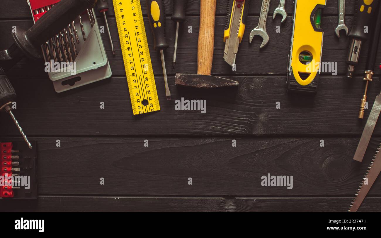 Set of tools for real professional Stock Photo - Alamy