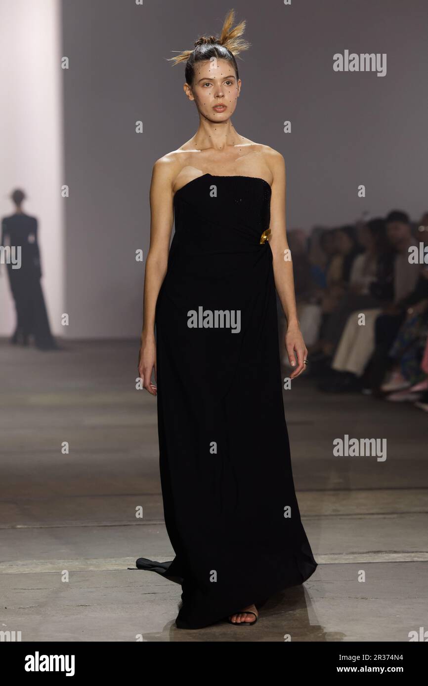 A model walks the runway during the YOUSEF AKBAR show during the ...