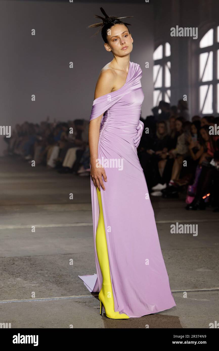 A model walks the runway during the YOUSEF AKBAR show during the ...