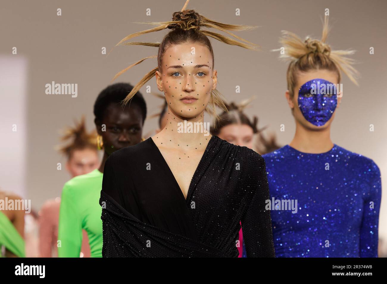 Models walk the runway during the YOUSEF AKBAR show during the Afterpay ...