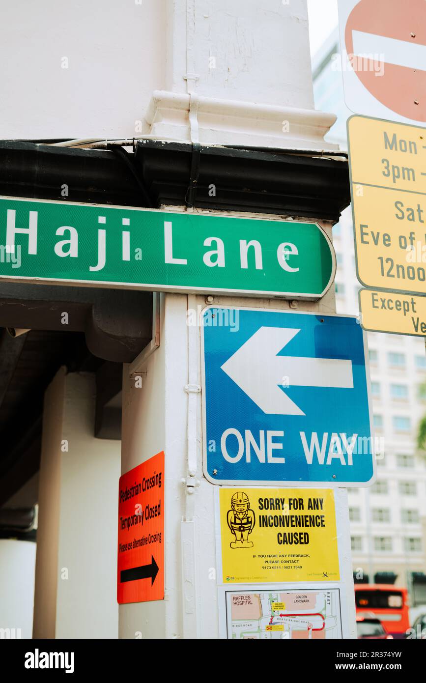 Singapore - October 21, 2022 : Haji Lane street signboard Stock Photo ...