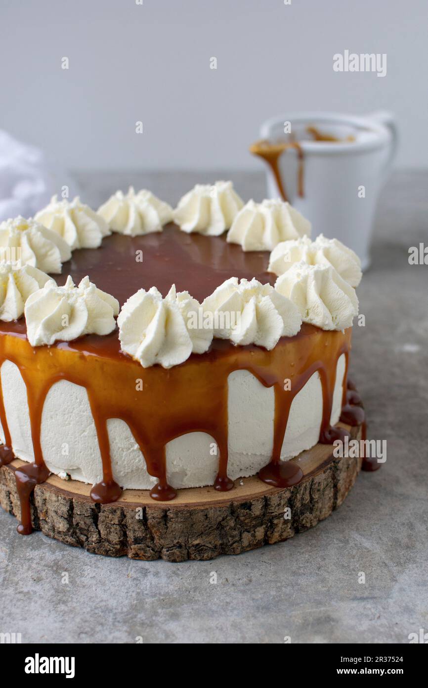 Banana Caramel Cake Stock Photo - Alamy