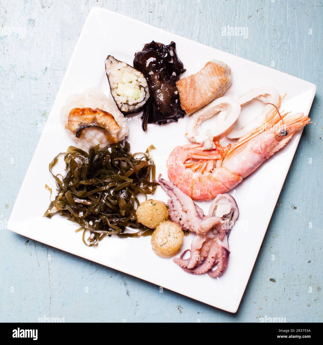 Various Cooked Seafood Stock Photo - Alamy