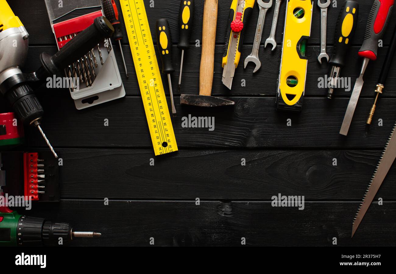 Set of tools for real professional Stock Photo - Alamy
