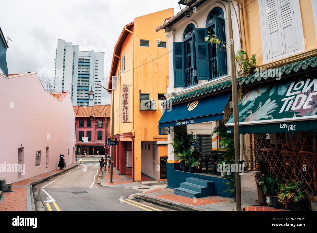 Singapore - October 23, 2022 : Chinatown district Ann Siang Hill street ...