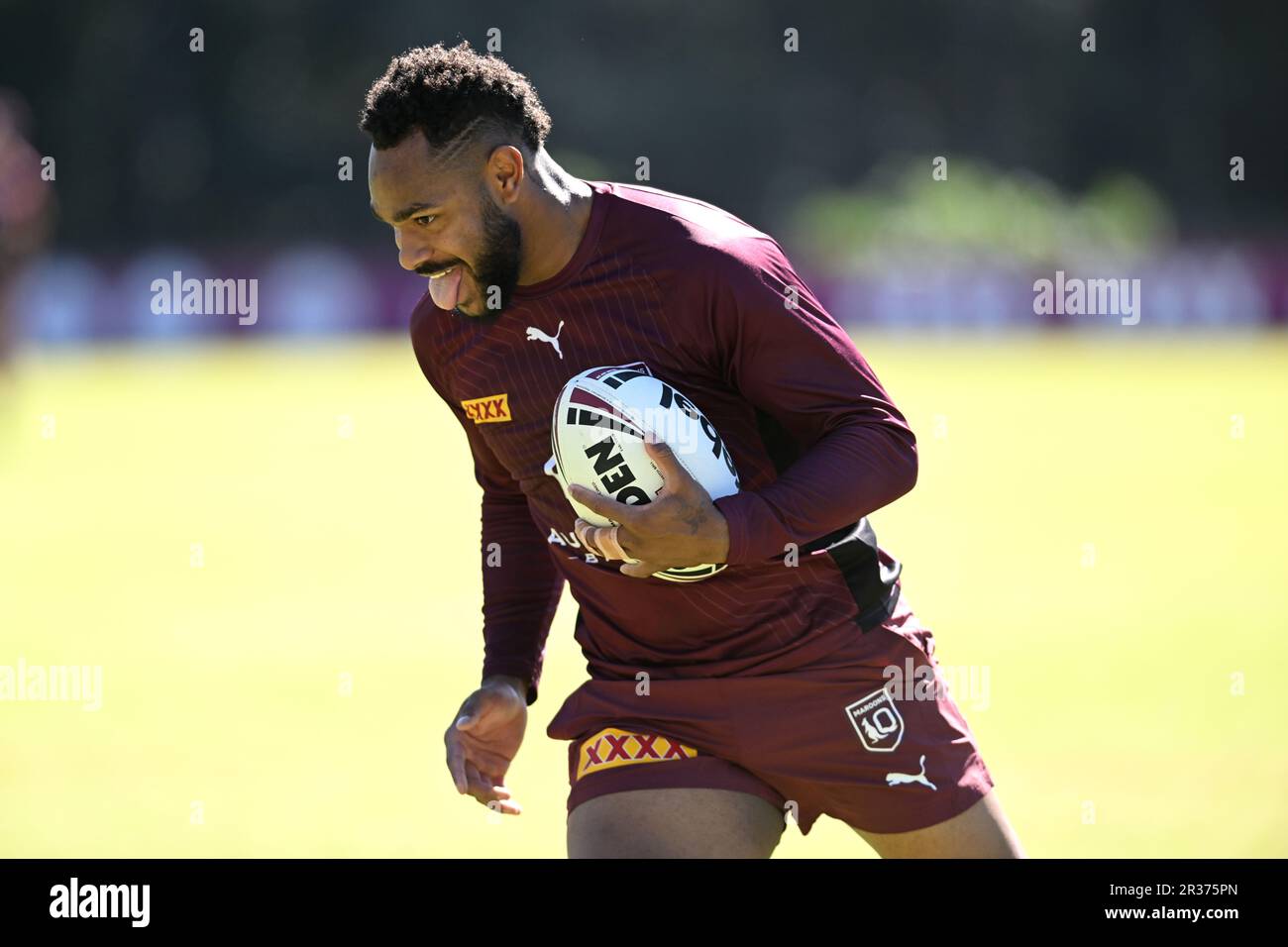 Hamiso Tabuai-Fidow in action during a Queensland Maroons State of ...