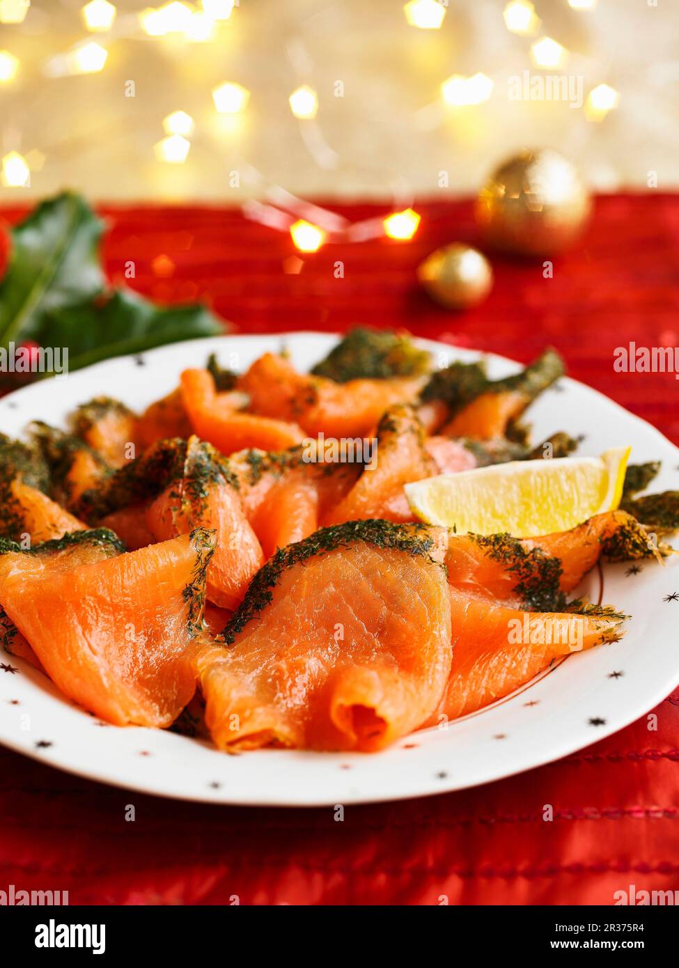 Christmas Tree Smoked Salmon Stock Photo - Alamy