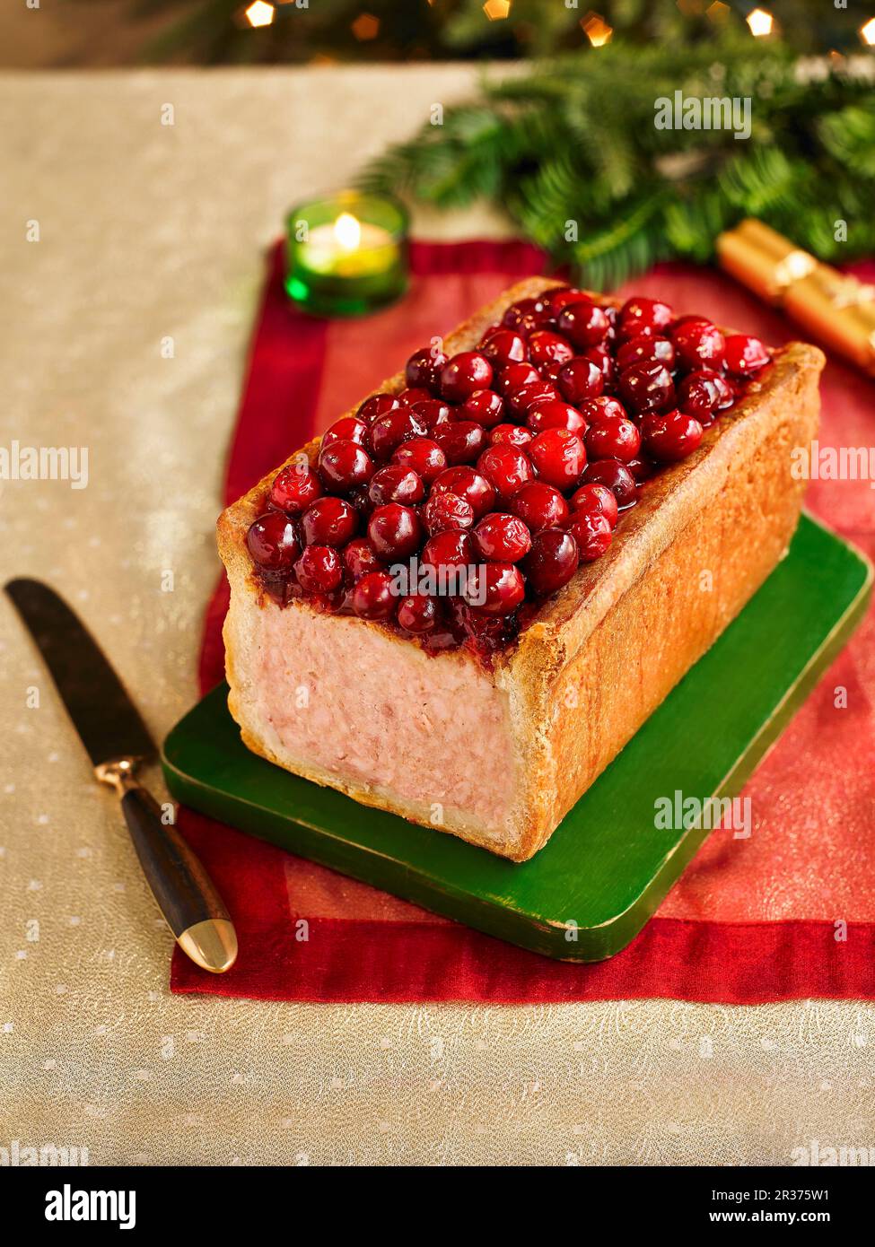 Cranberry Topped Gala Pie Stock Photo - Alamy
