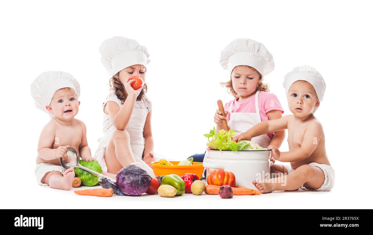 Kids play cook Stock Photo - Alamy