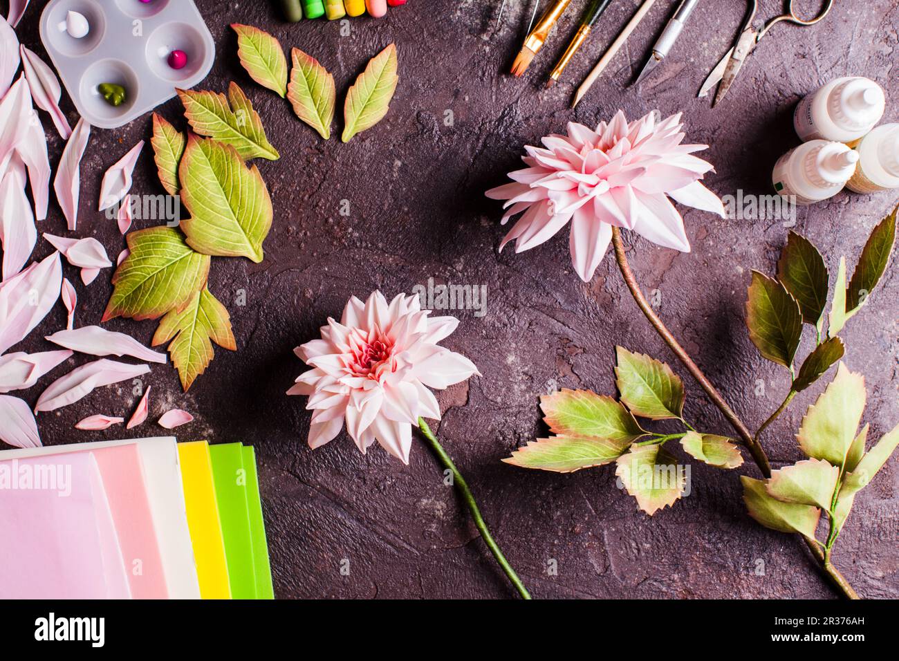 DIY making realistic flowers Stock Photo - Alamy