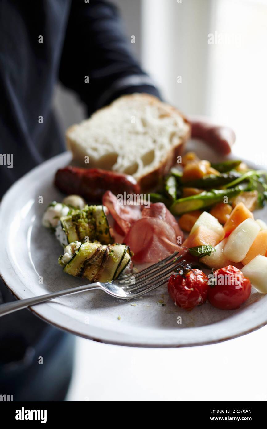 Sunday brunch plate Stock Photo - Alamy