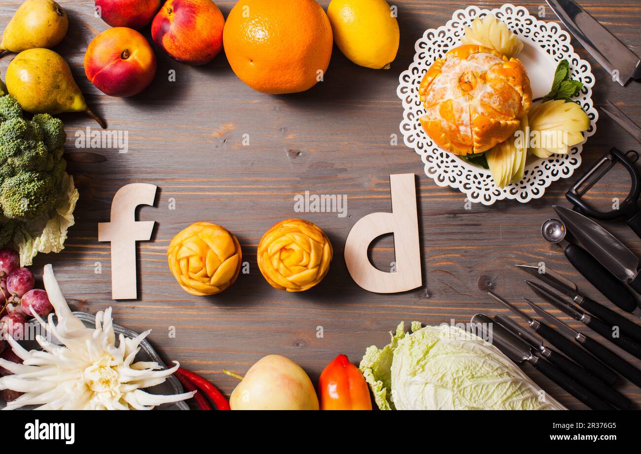 Fruit letters design hi-res stock photography and images - Alamy