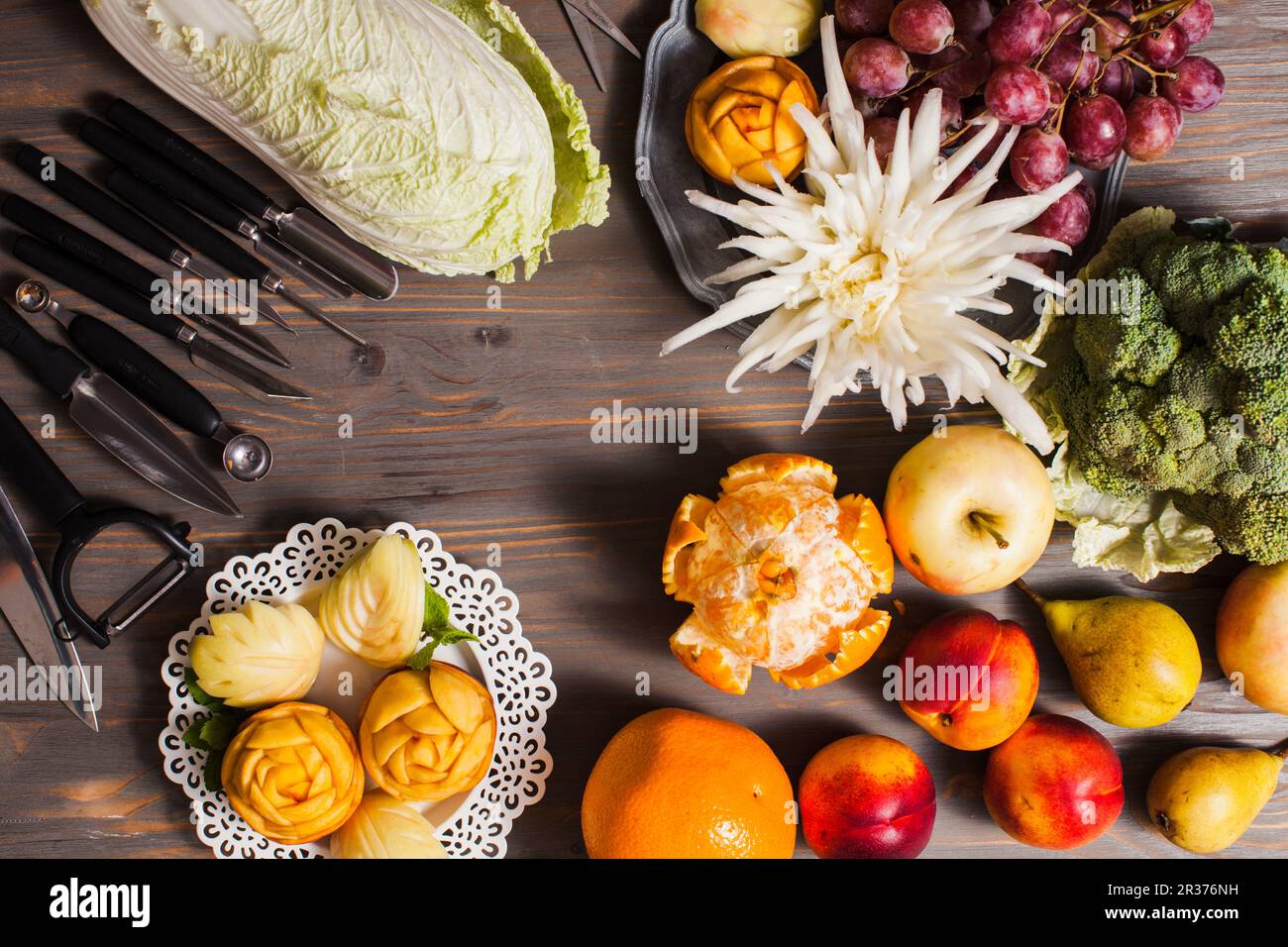 Chinese fruit carving Stock Photo - Alamy