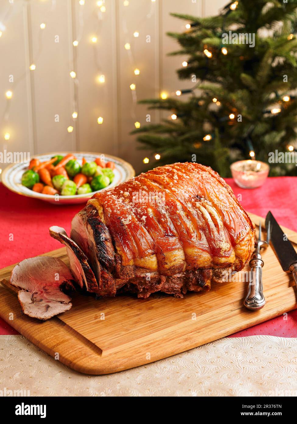 British Pork Leg Sliced Stock Photo - Alamy