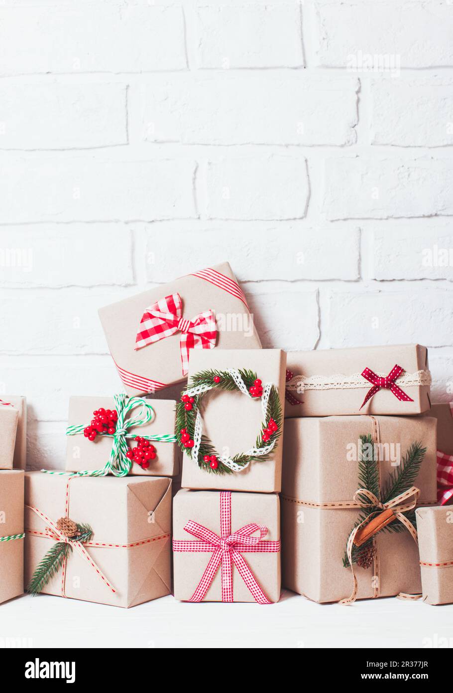 Christmas craft boxes Stock Photo - Alamy