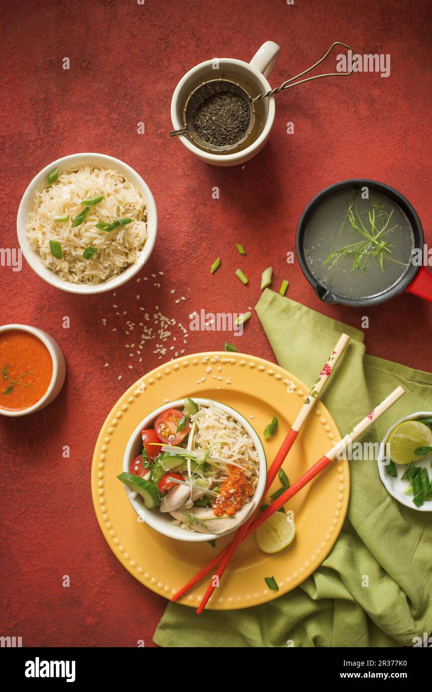 Chinese chicken rice Stock Photo - Alamy