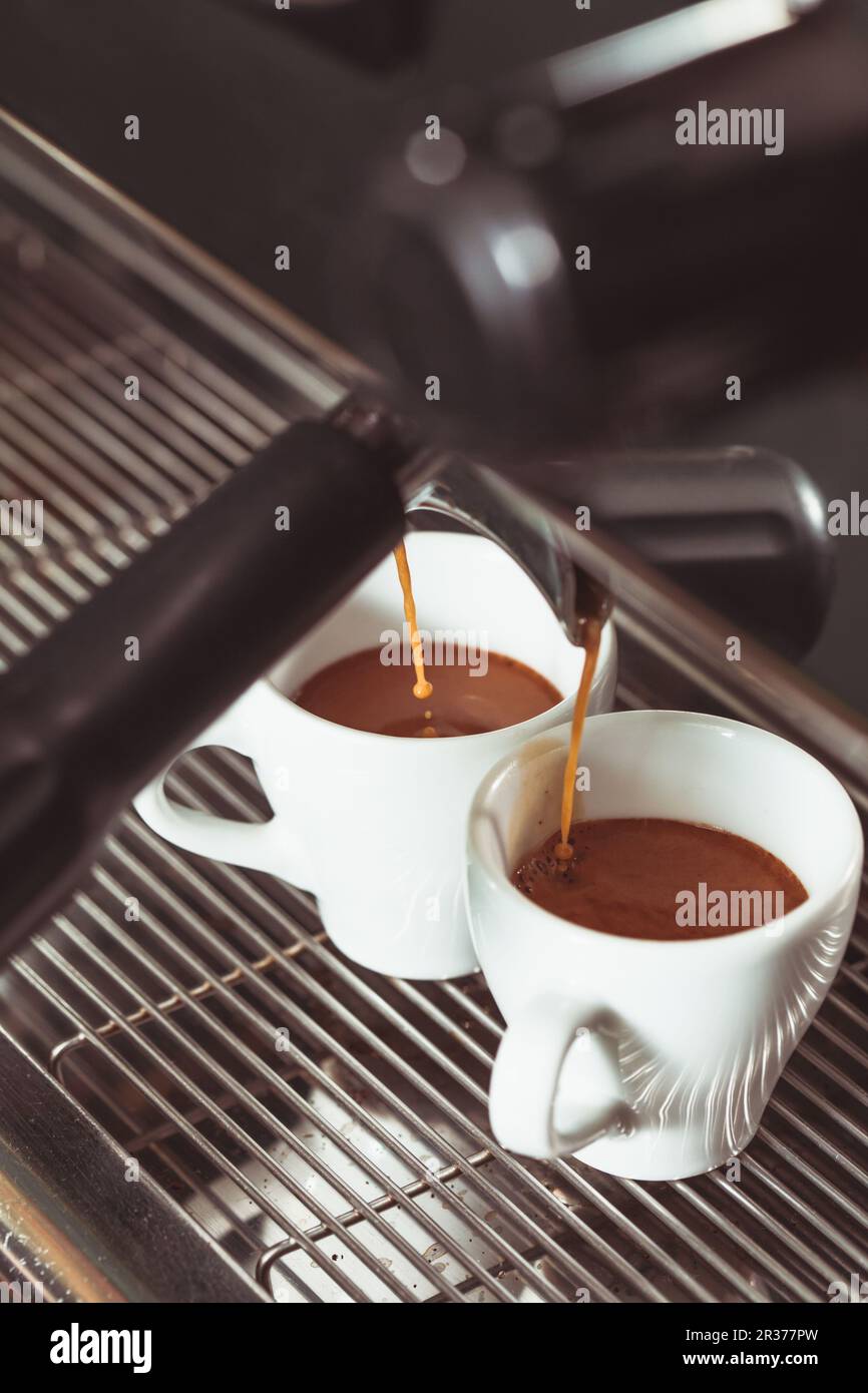 Two cups of coffee Stock Photo - Alamy