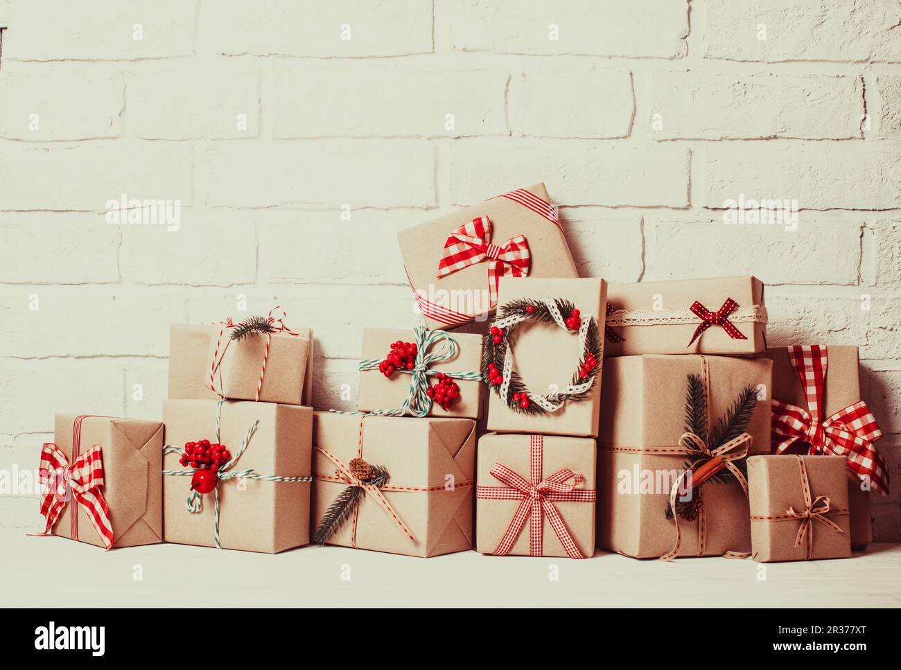 Christmas craft boxes Stock Photo - Alamy