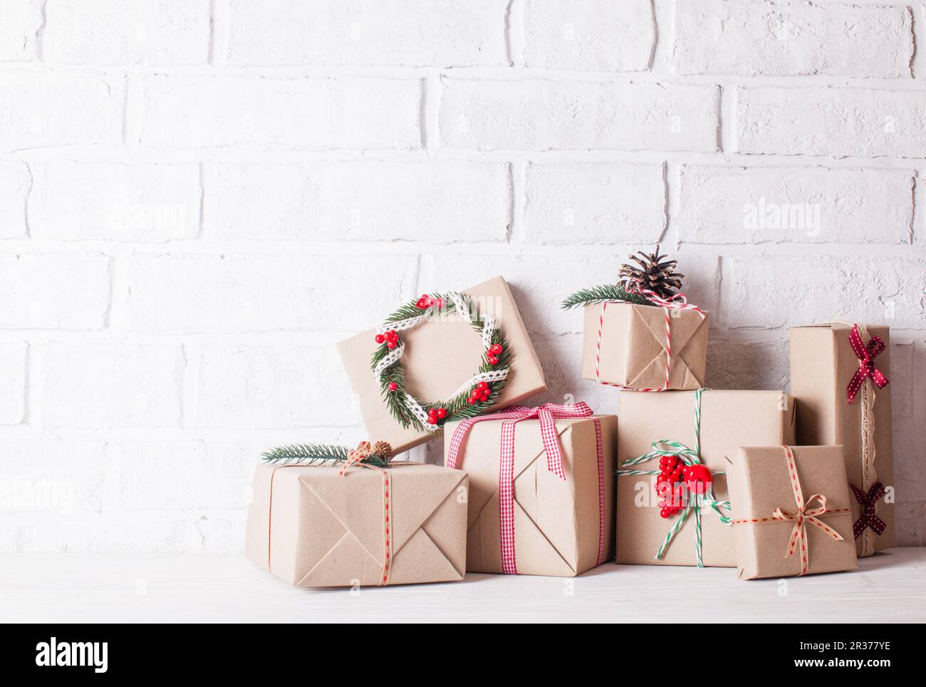 Christmas craft boxes Stock Photo - Alamy