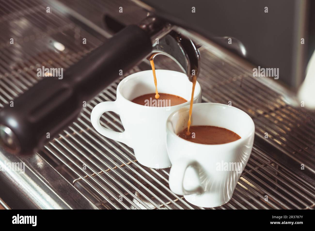 Two cups of coffee Stock Photo - Alamy