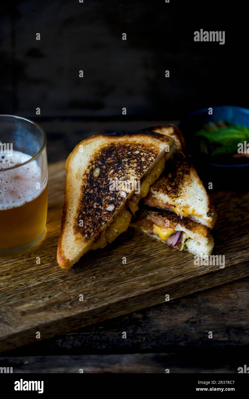 Grilled cheese on toast Stock Photo - Alamy