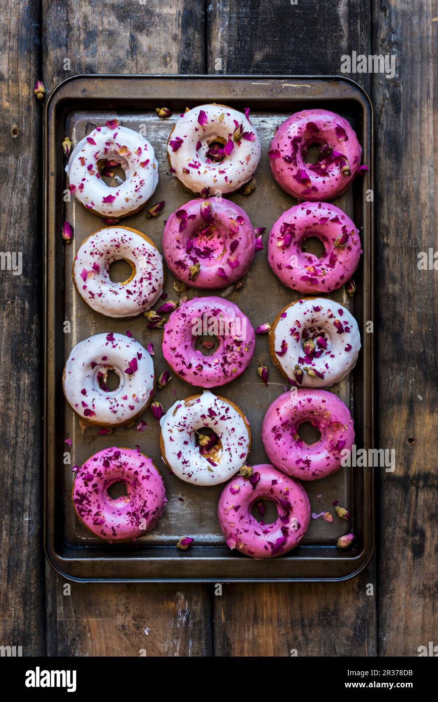 Doughnuts on a baking sheet Stock Photo - Alamy