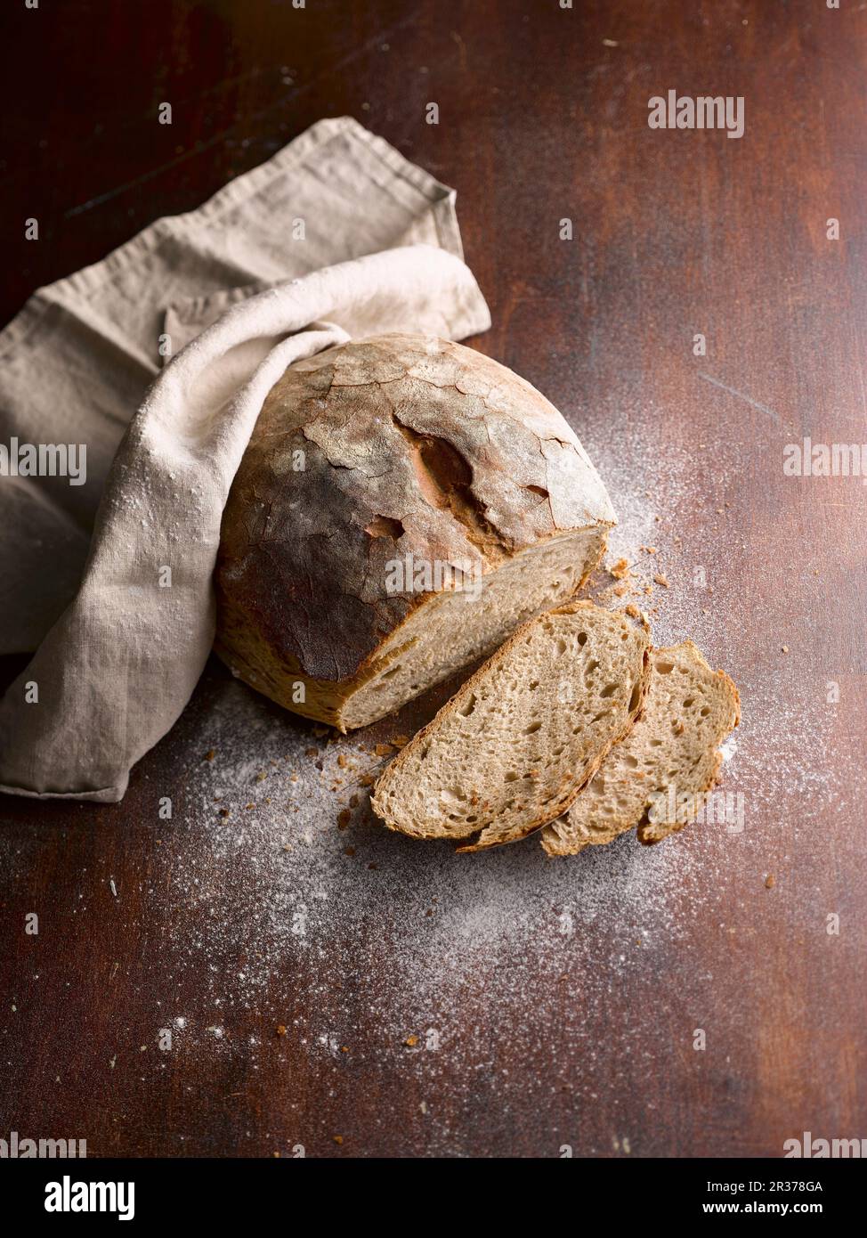 Stone baked bread, sliced Stock Photo - Alamy