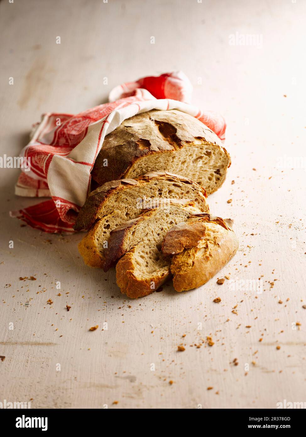 Stone baked bread, sliced Stock Photo - Alamy
