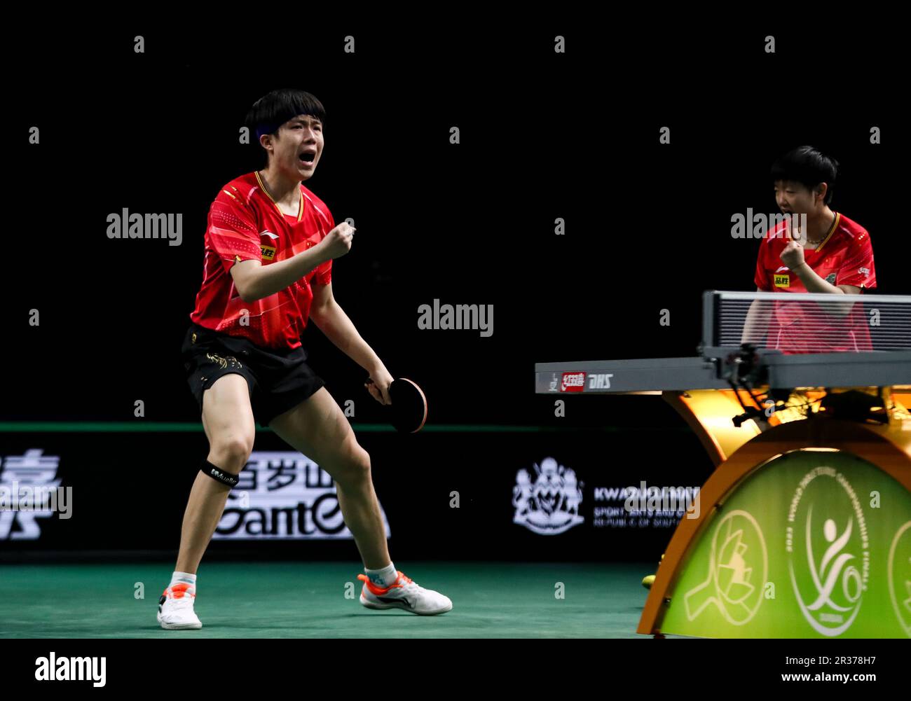 Durban, South Africa. 22nd May, 2023. Wang Chuqin (L)/Sun Yingsha of ...