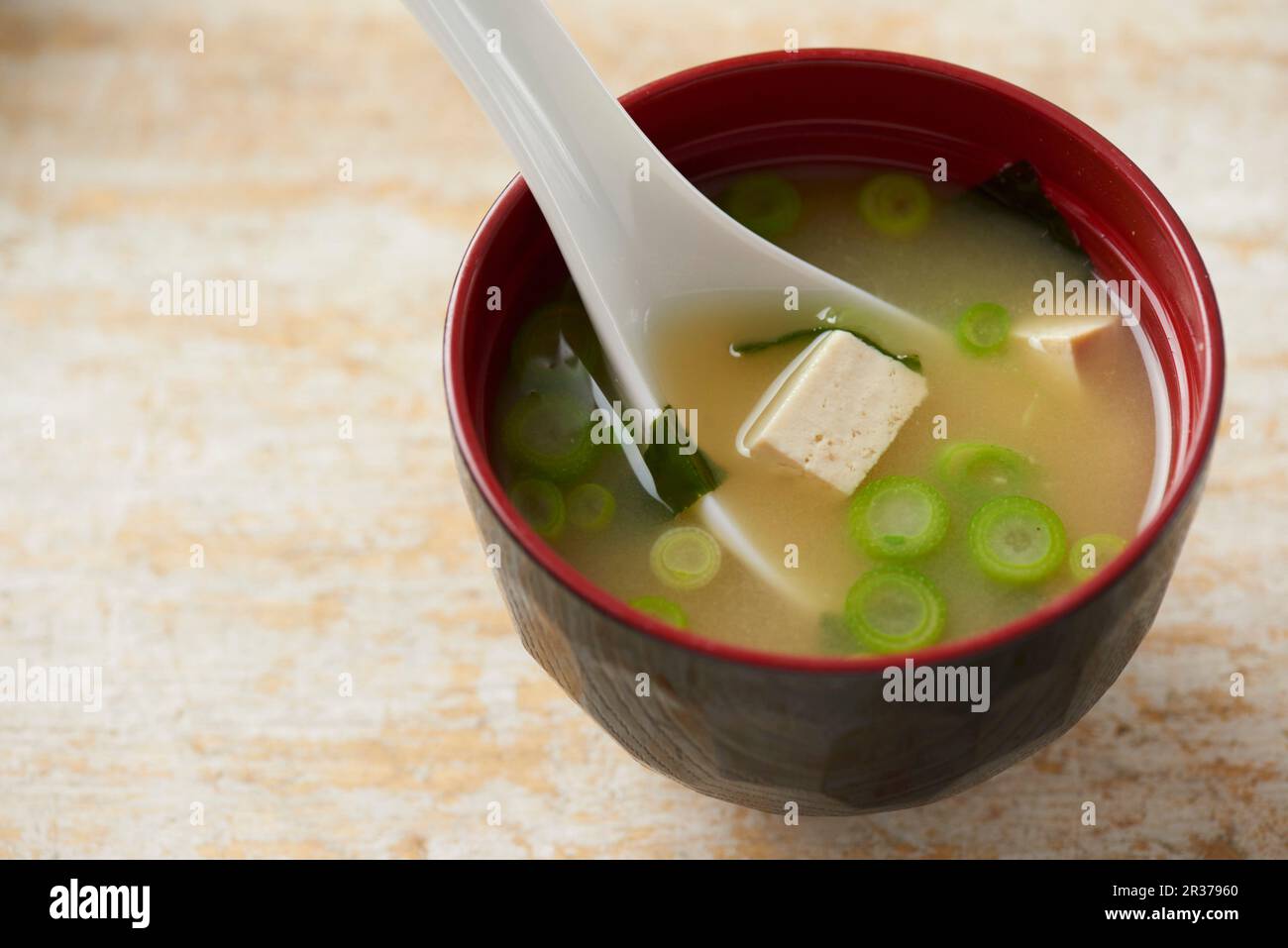 Miso soup with tofu cube hi-res stock photography and images - Alamy