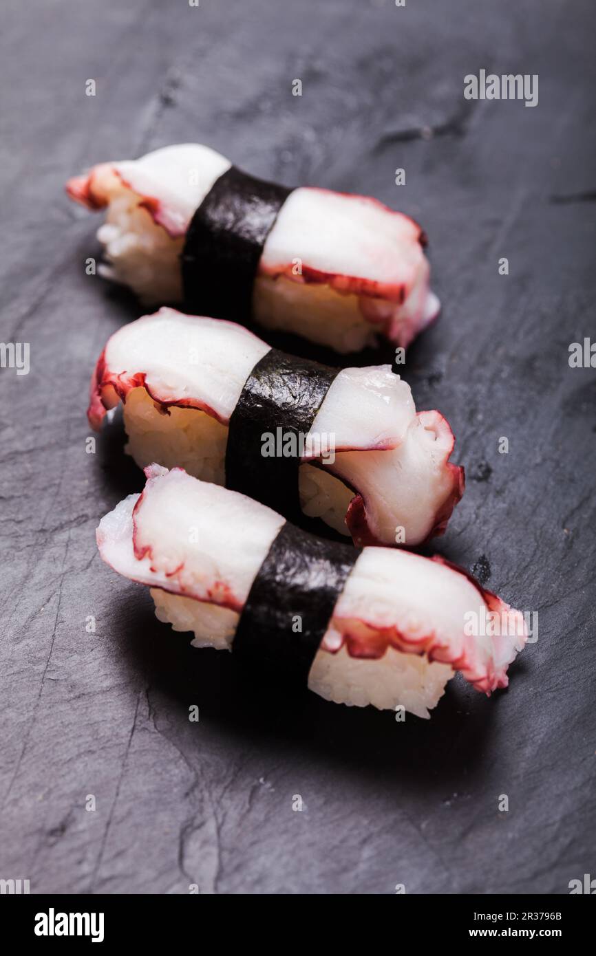 Close up three nigiri hi-res stock photography and images - Alamy