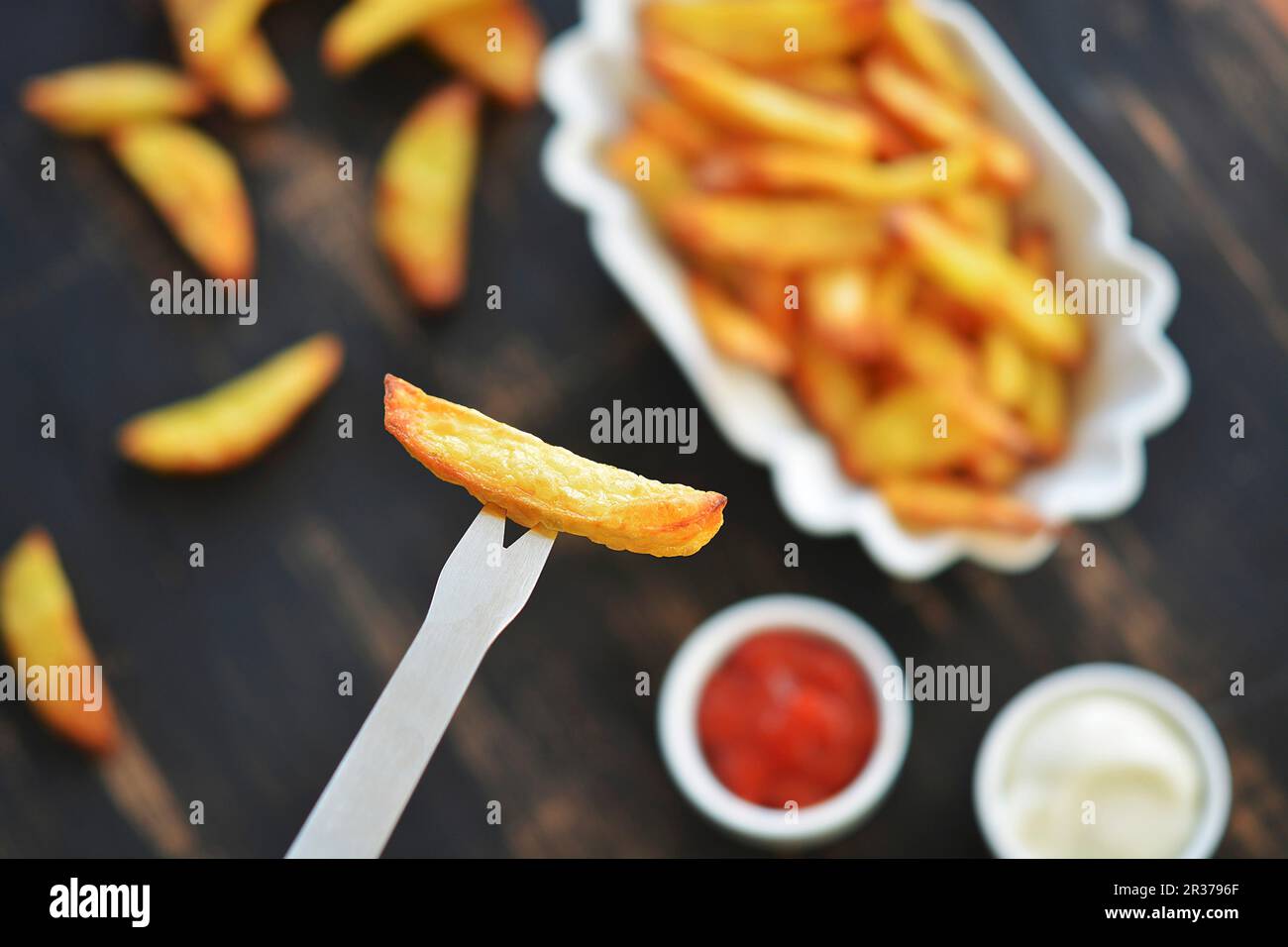 Fries and fork close up hi-res stock photography and images - Alamy