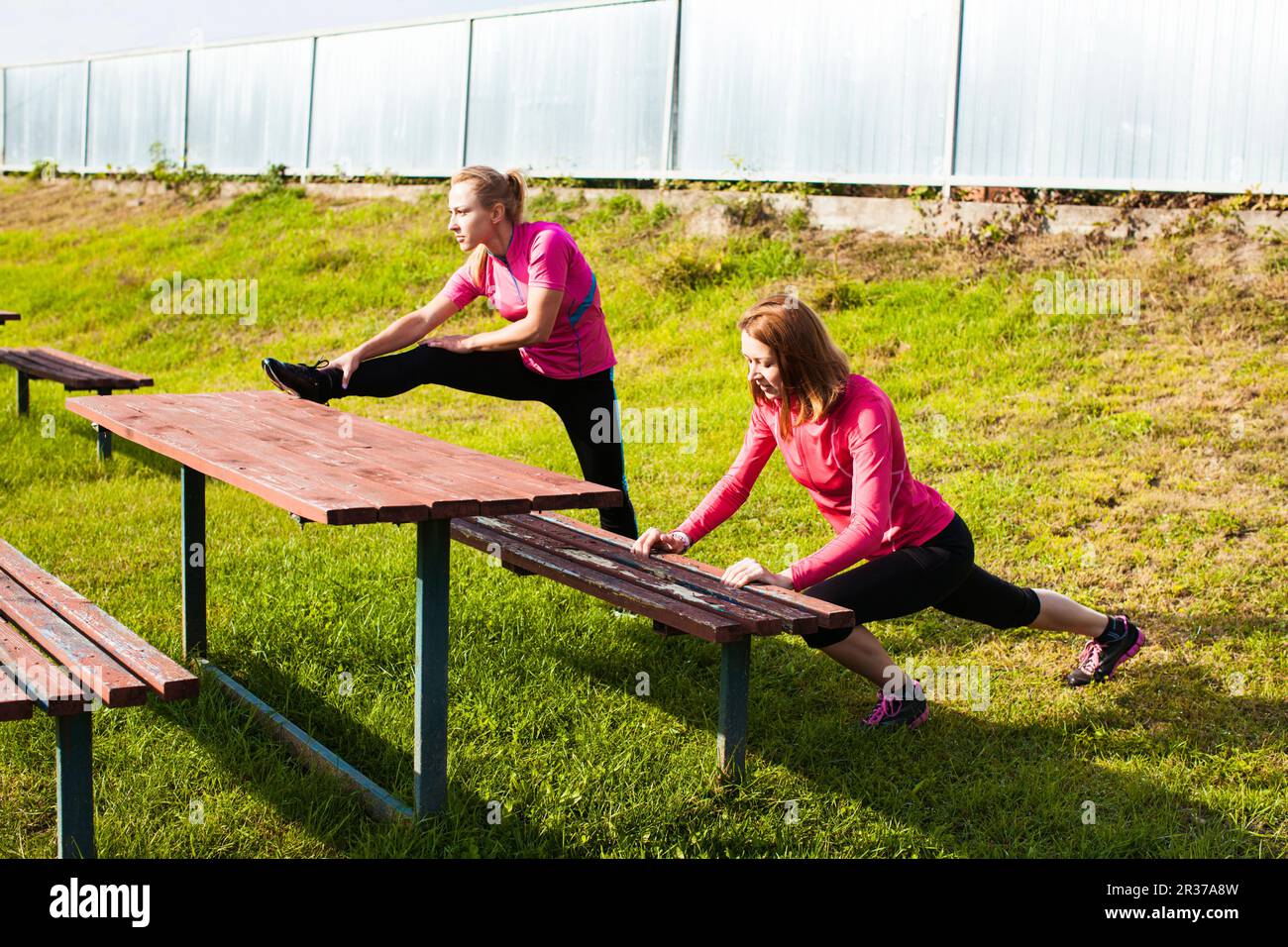 Young women doing exercise hi-res stock photography and images - Alamy